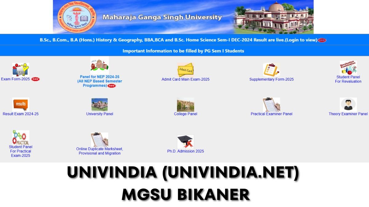 Univindia (univindia.net) MGSU Bikaner - SSO ID